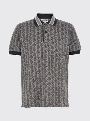 Lacoste Monogram Jacquard Polo Shirt - Grey