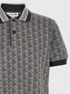 Lacoste Monogram Jacquard Polo Shirt - Grey