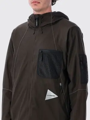 AND WANDER Zip-up Hooded Jacket - Grey