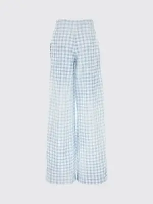 Ermanno Scervino Wide Leg Gingham Check Trousers - Gnawed Blue
