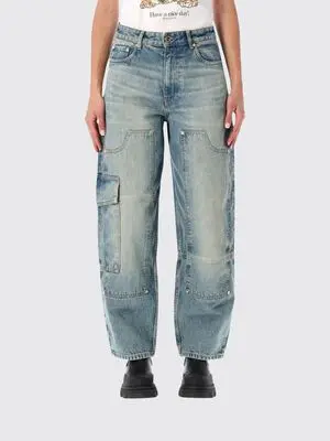 GANNI Organic Cotton Cargo Jeans - Blue