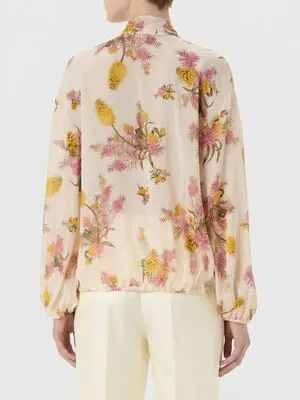 Blumarine Floral Print Blouse With Tie Neck