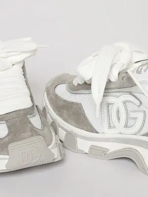 Dolce & Gabbana Dg Country Road Suede And Mesh Sneakers - White