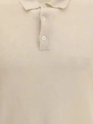 ROBERTO COLLINA Linen Polo Shirt - Ecru