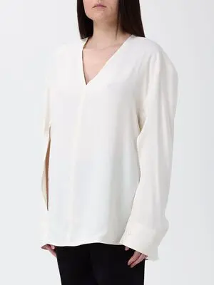 TOTEME Viscose Blouse With V-neck And Long Sleeves - White
