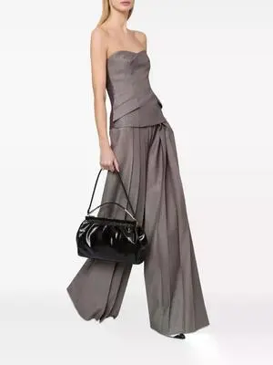 Alberta Ferretti Wool Tweed Bustier Top