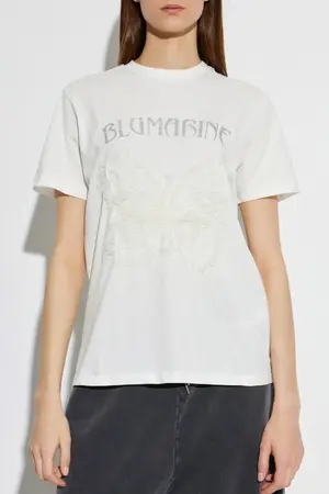 Blumarine T-shirt With Tulle Appliqu