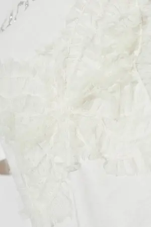 Blumarine T-shirt With Tulle Appliqu