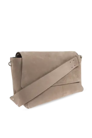AMI Paris Leather Shoulder Bag With Logo