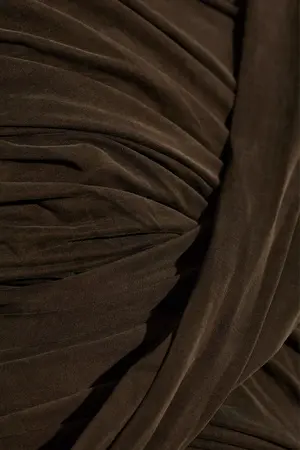 Balmain Draped Midi Dress - Brown
