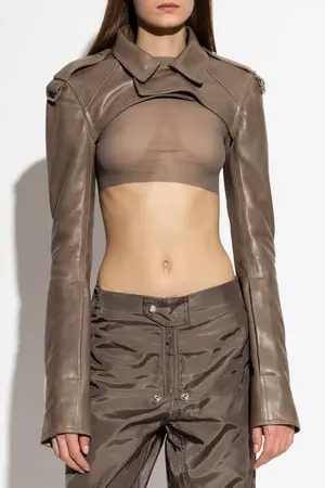 Rick Owens Cropped Leather Jacket