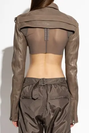 Rick Owens Cropped Leather Jacket