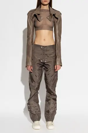 Rick Owens Belted Trousers - Brown