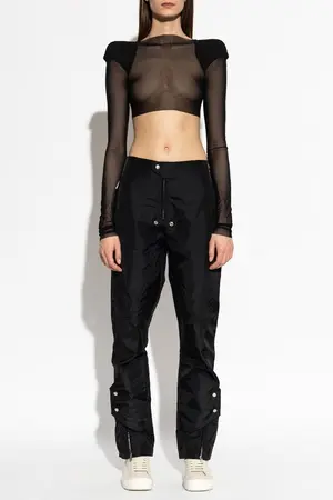 Rick Owens Trousers With Belt - Black