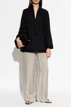 Tory Burch Stand-up Collar Shirt - Black