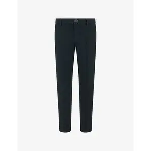 Boggi Milano Regular-fit Stretch Cotton-blend Trousers - Black