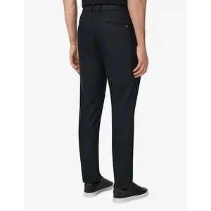 Boggi Milano Regular-fit Stretch Cotton-blend Trousers - Black