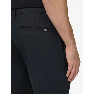 Boggi Milano Regular-fit Stretch Cotton-blend Trousers - Black