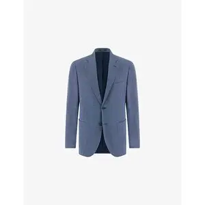 Boggi Milano Pinpoint Single-breasted Cotton-blend Blazer - Blue