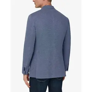 Boggi Milano Pinpoint Single-breasted Cotton-blend Blazer - Blue