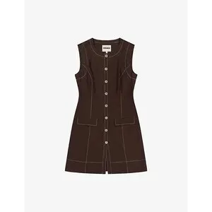 OMNES Raphi Button-front Mini Dress - Chocolate