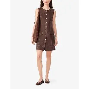 OMNES Raphi Button-front Mini Dress