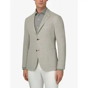 Boggi Milano Textured Single-breasted Linen And Cotton-blend Blazer - Light Green