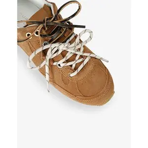 Kurt Geiger K Slim Suede Trainers - Tan