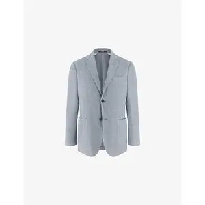 Boggi Milano Textured Single-breasted Linen And Cotton-blend Blazer - Blue
