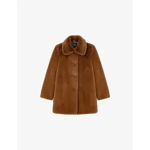 Maje Collared Mid-length Faux Fur Coat