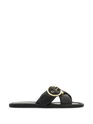 FERRAGAMO Elyzia Leather Slide - Black