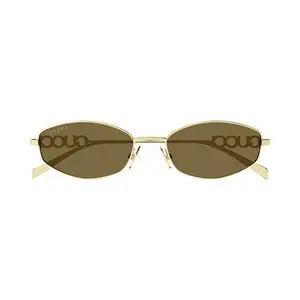 Gucci Oval Frame Sunglasses - Gold