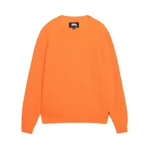 StÜssy Waffle Knit Cashmere Crew - Orange