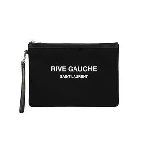 Saint Laurent Rive Gauche Zippered Pouch - Black