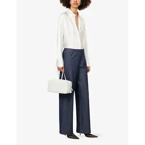 Vince Colette Wide-leg High-rise Cotton-linen Trousers