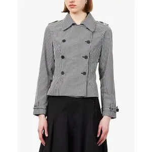 PEACHY DEN Gingham-check Woven Jacket