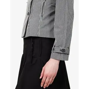 PEACHY DEN Gingham-check Woven Jacket