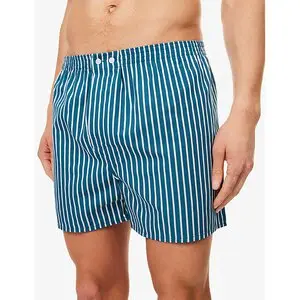 Derek Rose Royal Stripe Classic-fit Cotton Boxer Shorts