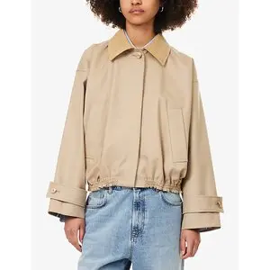 ROHE FRAMES Suede-collar Cotton Blouson Jacket