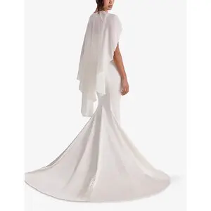 House Of Cb Alena Asymmetric Silk Shawl