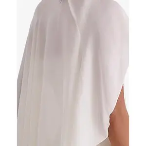 House Of Cb Alena Asymmetric Silk Shawl