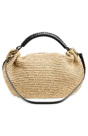 Madewell The Camren Gathered Shoulder Bag In Raffia
