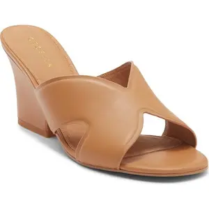 CECILIA NEW YORK Faye Wedge Slide Sandal - Tan