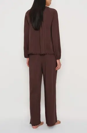 REFORMATION Paloma Long Sleeve Pajamas - Cafe