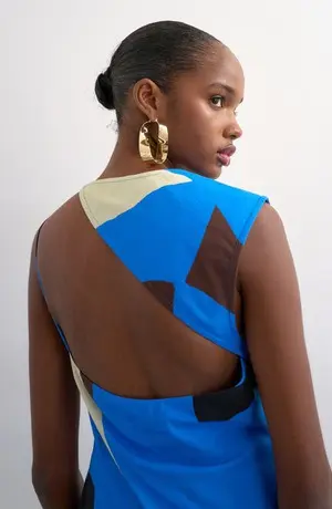 Topshop Sleeveless Abstract Print Mini Dress