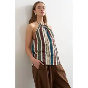 Topshop Striped Halter Top