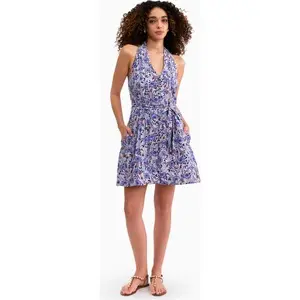 Rebecca Taylor Daphne Halter Mini Dress - Iris Multi