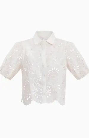 Rebecca Taylor Brielle Poplin Eyelet Shirt