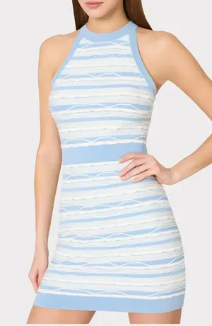 MILLY Sadie Stripe Sleeveless Mini Sweater-dress