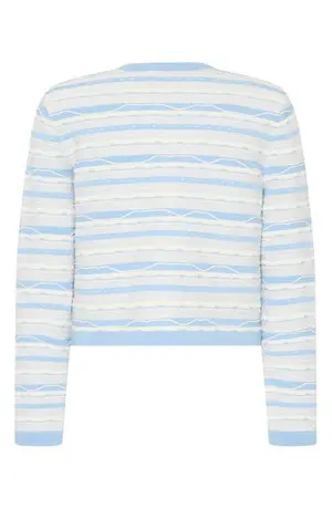 MILLY Skye Stripe Cardigan - Blue Multi